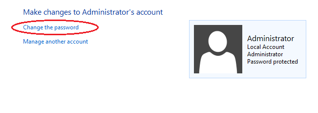 Changing local user password in Windows Server 2012